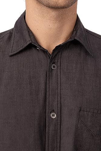 Chef Works Men's Detroit Short Sleeve Denim Shirt, Black, Small