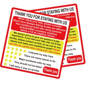 short term rentals 5 star rating explanation magnets 5 x 5 inch short term rentals rating review magnets - 5 star review magnet for short term rental business 2 pcs