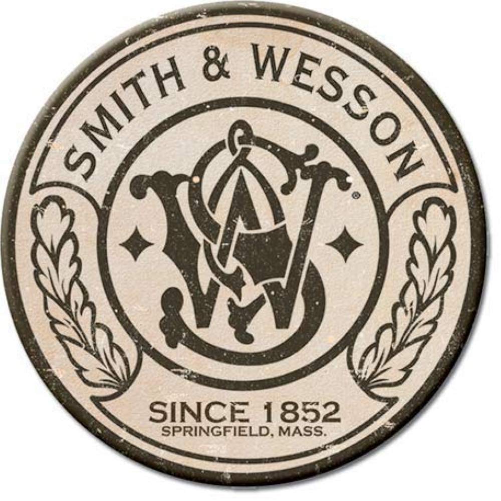 Desperate Enterprises Smith & Wesson Round Refrigerator Magnet - Funny Magnets for Office, Home & School - Made in The USA