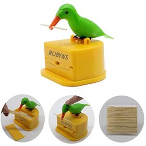 rijbyws bird toothpick dispenser£¬telescopic automatic toothpick dispenser£¬cute toothpick holder decoration the kitchen, home,party, fun gifts for children parents