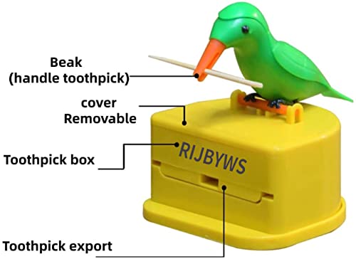 RIJBYWS Bird Toothpick Dispenser£¬Telescopic Automatic toothpick dispenser£¬Cute Toothpick holder decoration the kitchen, home,party, fun gifts for children parents