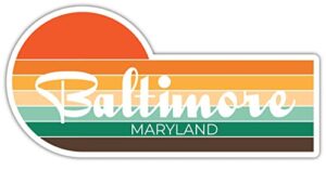 baltimore maryland 4 x 2.25 inch fridge magnet retro vintage sunset city 70s aesthetic design