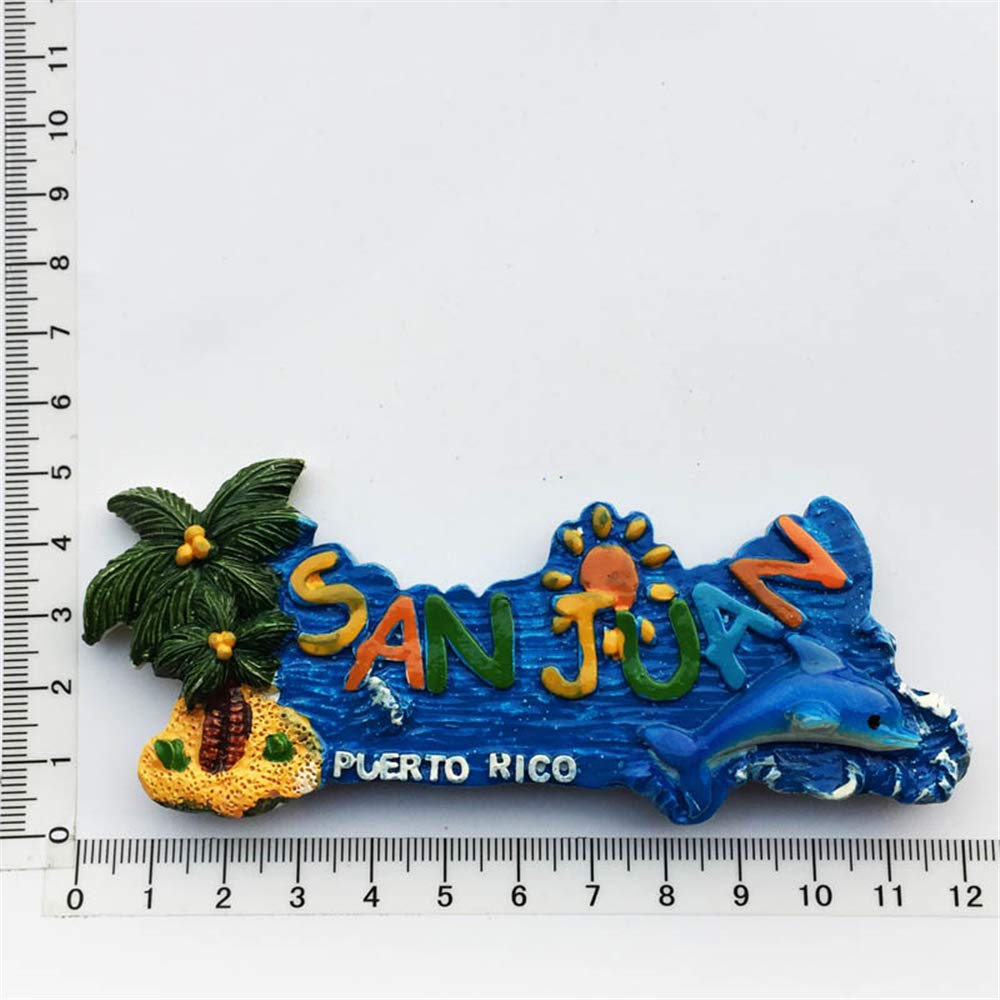 3D San Juan Puerto Rico United States of America Fridge Magnet Travel Souvenir Gift Home Kitchen Refrigerator Decoration Magnetic Sticker Craft Collection