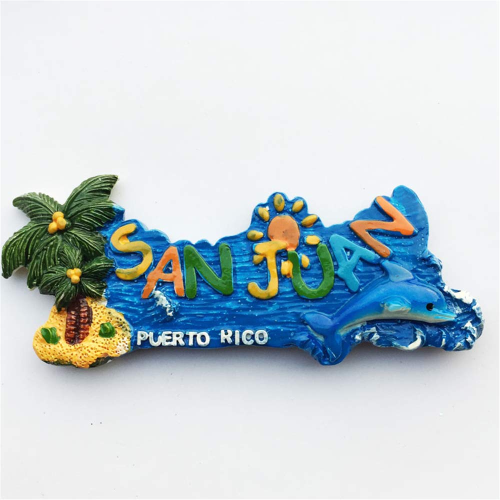 3D San Juan Puerto Rico United States of America Fridge Magnet Travel Souvenir Gift Home Kitchen Refrigerator Decoration Magnetic Sticker Craft Collection