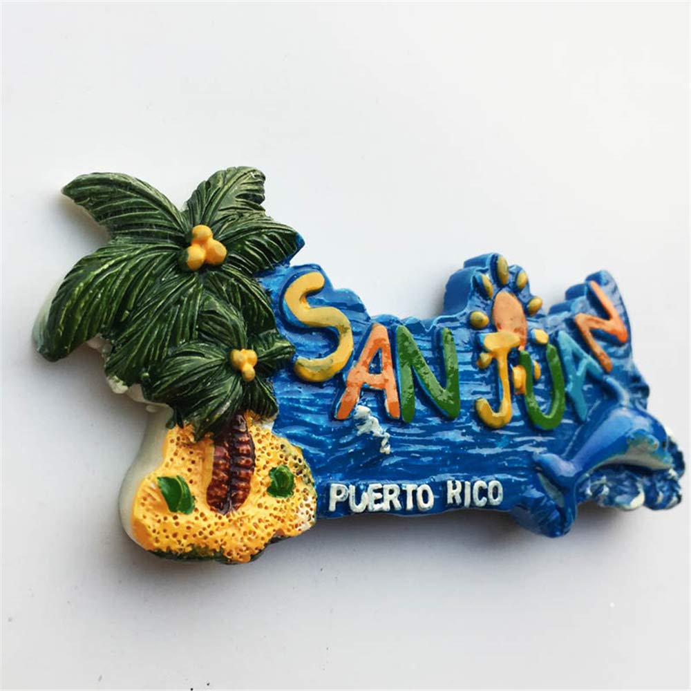 3D San Juan Puerto Rico United States of America Fridge Magnet Travel Souvenir Gift Home Kitchen Refrigerator Decoration Magnetic Sticker Craft Collection