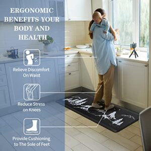 Hoikwo Wolf Decor Anti-Fatigue Comfort Kitchen mat for Standing, Kitchen Decor Wolf Gift Rugs and Mats for Men