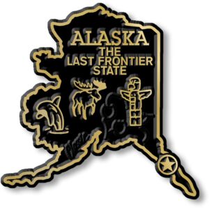 alaska small state magnet by classic magnets, 2.2" x 2.2", collectible souvenirs made in the usa