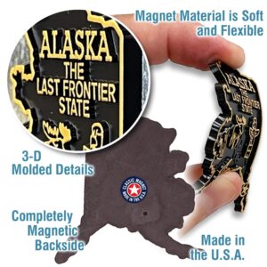 Alaska Small State Magnet by Classic Magnets, 2.2" x 2.2", Collectible Souvenirs Made in The USA