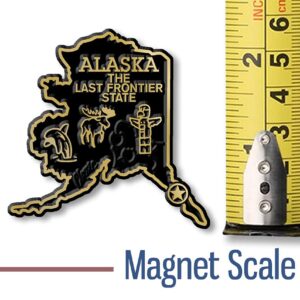 Alaska Small State Magnet by Classic Magnets, 2.2" x 2.2", Collectible Souvenirs Made in The USA