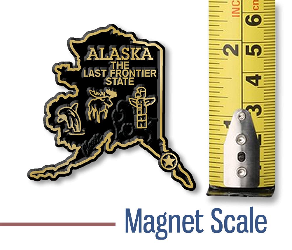 Alaska Small State Magnet by Classic Magnets, 2.2" x 2.2", Collectible Souvenirs Made in The USA