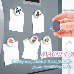 Weewooday 24 Pieces Refrigerator Magnets Crystal Glass Fridge Butterfly Flower Magnets Sticker for Home Office Cabinets Whiteboards Photos Party Holiday Kitchen Dishwasher Locker Decorative Magnets