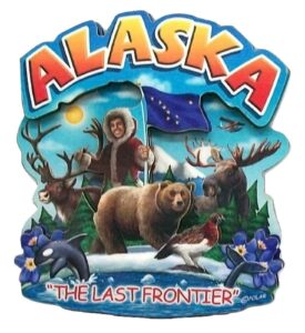 alaska state montage wood fridge magnet 2