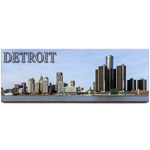 detroit panoramic fridge magnet michigan travel souvenir