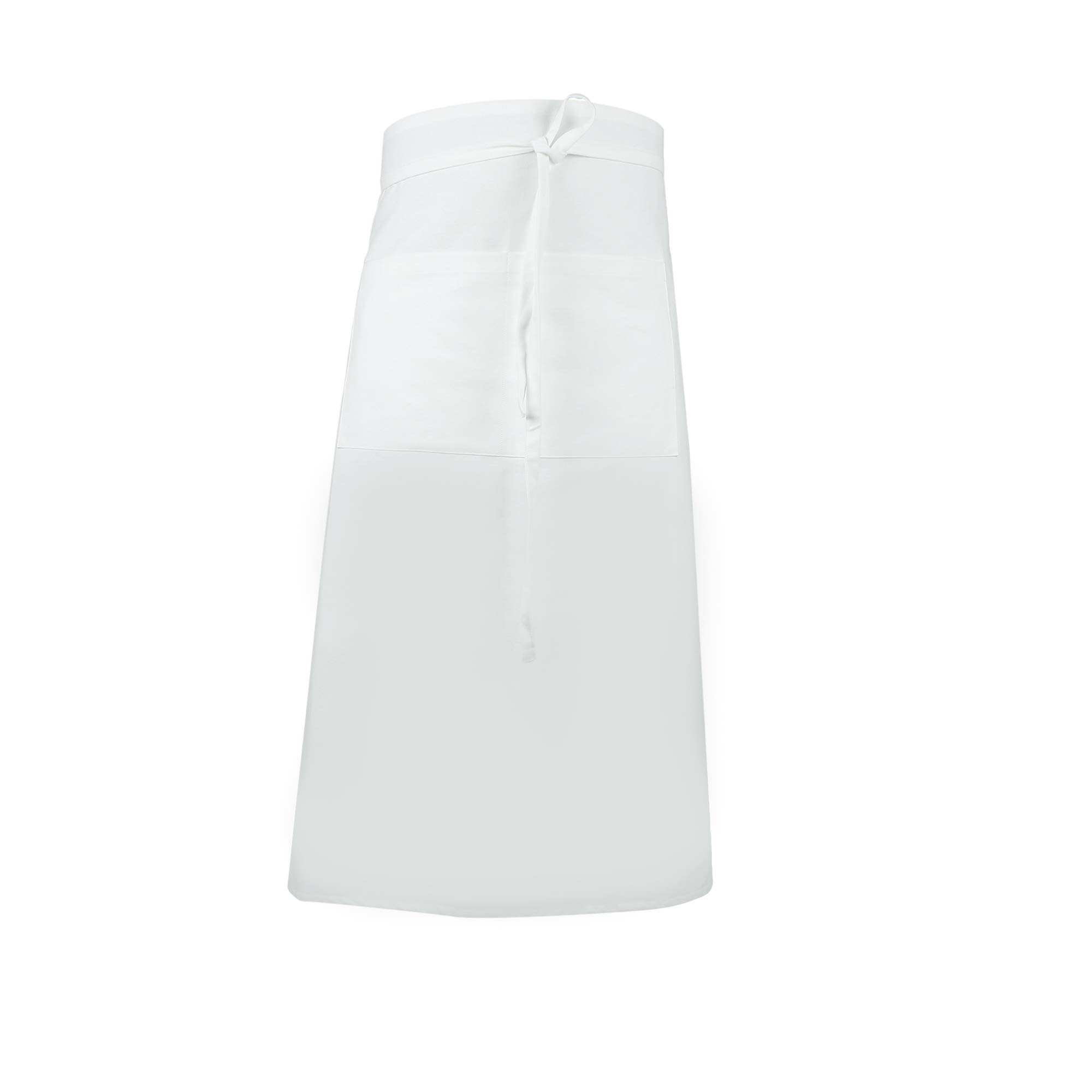 UBICON Xtra Wide Bistro Apron (36" Wide, 33" Long), Durable, 100% Cotton, with Large Pockets, Long Tiebacks For Home, Kitchen, Garden, Restaurant (33" Long, Single Pack, White)