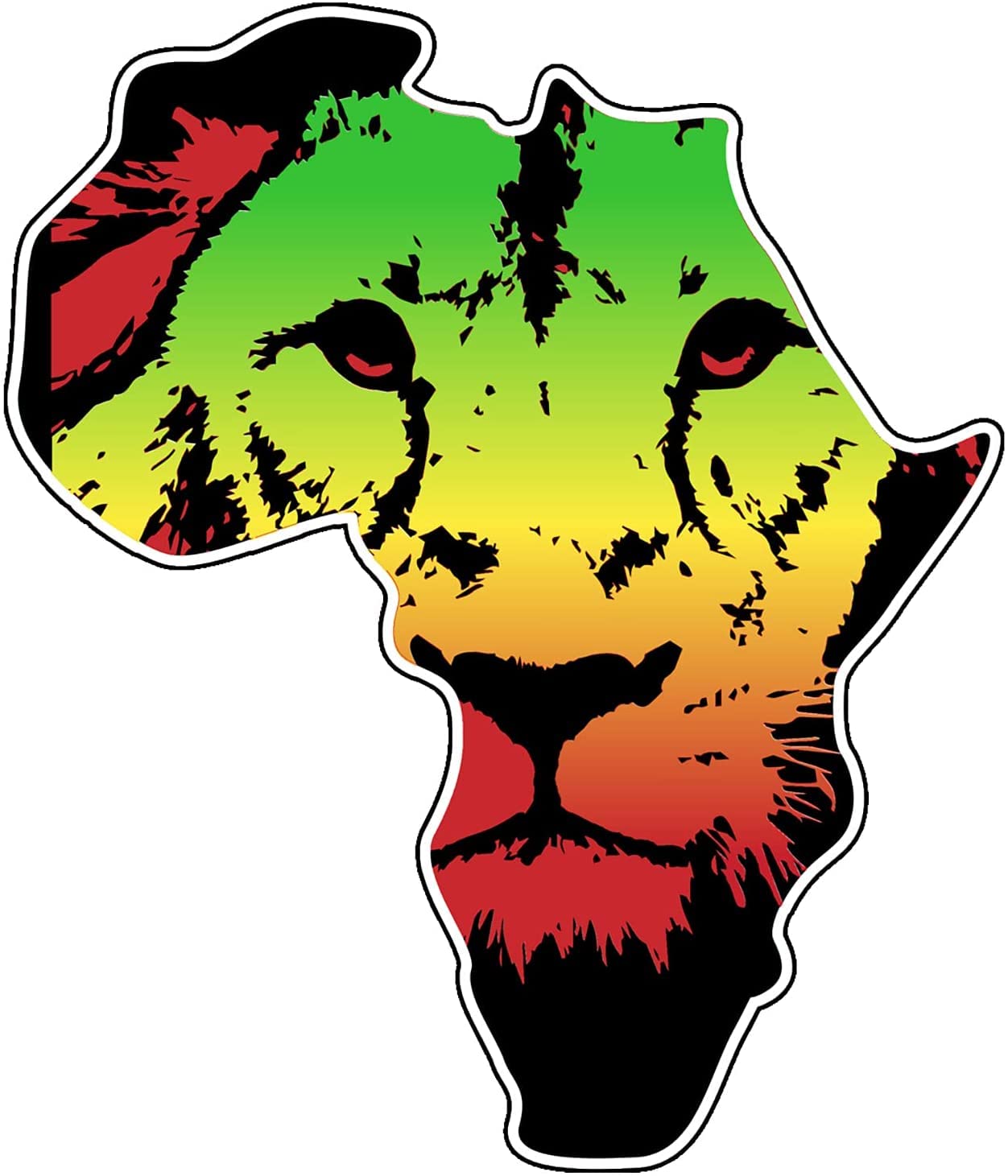 WickedGoodz Rasta African Lion Magnet - Africa Magnetic Car Decal