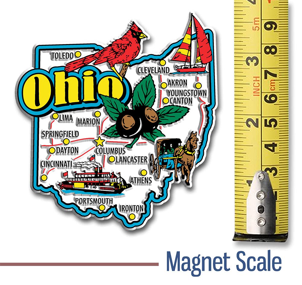 Ohio Six-Piece State Magnet Set by Classic Magnets, Includes 6 Unique Designs, Collectible Souvenirs Made in The USA