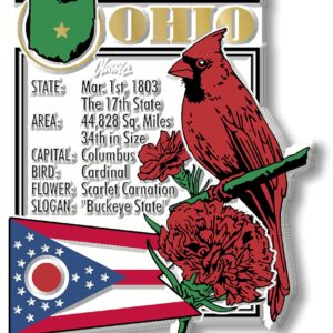 Ohio Six-Piece State Magnet Set by Classic Magnets, Includes 6 Unique Designs, Collectible Souvenirs Made in The USA