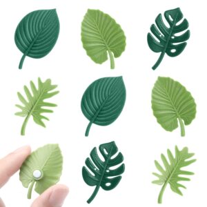 8pcs plant fridge magnets, aesthetic leaf fridge magnets mini tropical refrigerator magnets cute fridge magnets monstera plant decor for locker fridge home office (4 styles)