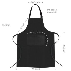 Yiclick 2 Pack Server Waitress Aprons, Waitress Accessories for women men, Black Apron for Server Waist Waiter, Apron with Pockets Waterproof