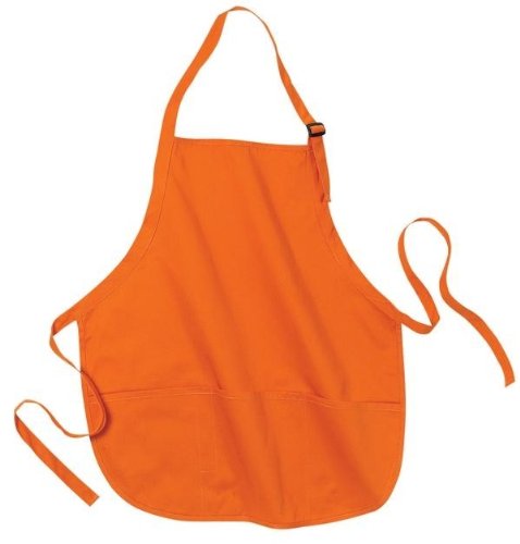 Medium Length Apron with Pouch Pockets by Port Authority, Orange