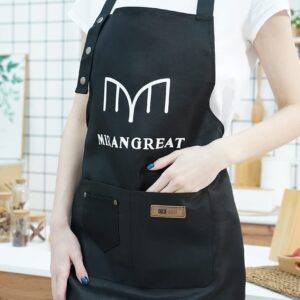 2 Pcs Black and Khaki - Waterproof Apron With Pockets - Chef - Kitchen - Cooking - Shop - Teacher - Butcher - Grilling - Barista - Baking - Teacher - Work - Men - Women - Dad - Mom - Retirement.