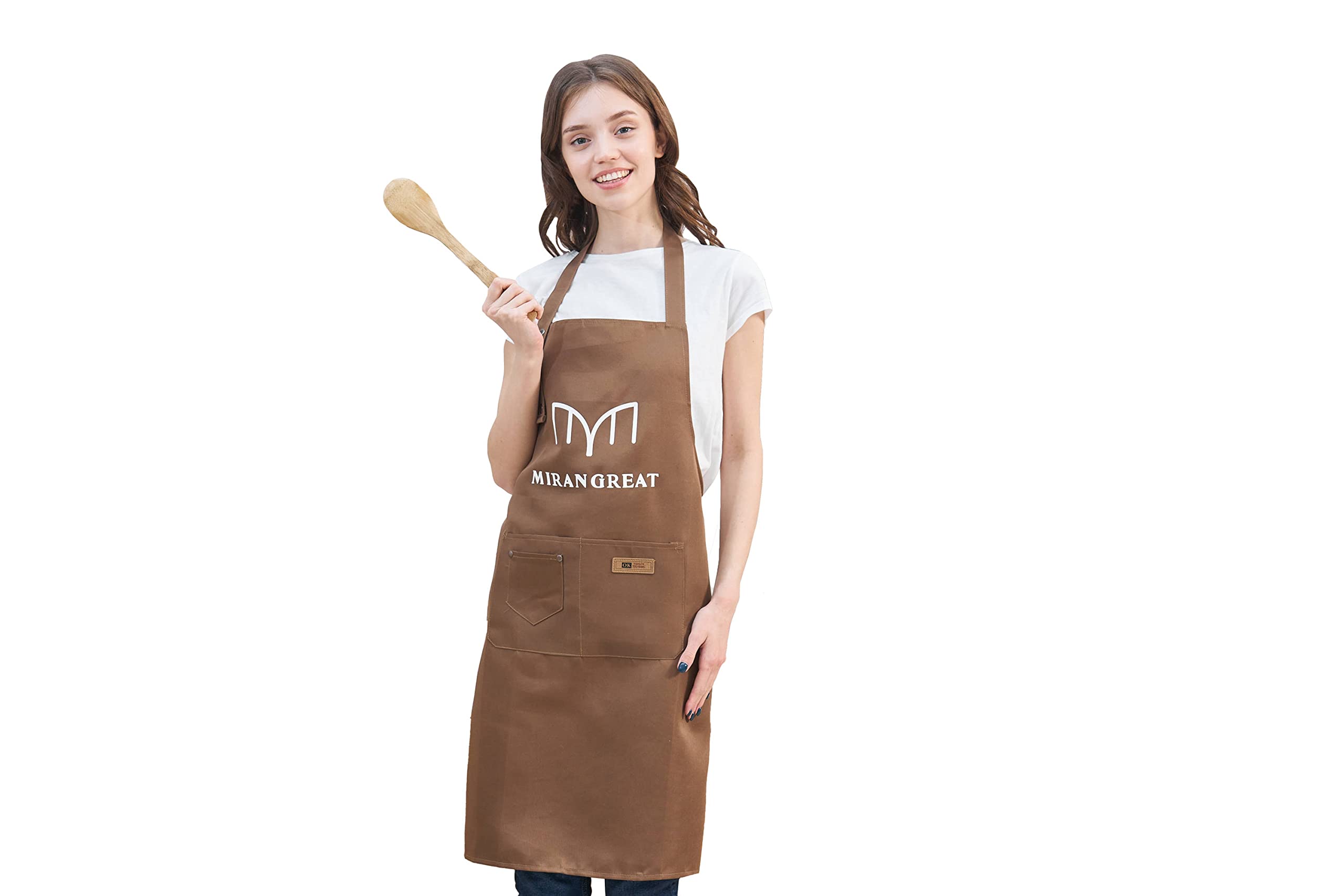 2 Pcs Black and Khaki - Waterproof Apron With Pockets - Chef - Kitchen - Cooking - Shop - Teacher - Butcher - Grilling - Barista - Baking - Teacher - Work - Men - Women - Dad - Mom - Retirement.