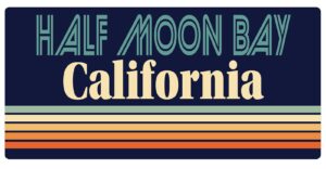 half moon bay california 5 x 2.5-inch fridge magnet retro design