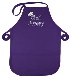 personalized kids apron - chef apron for kids - add a name to personalize kids aprons for girls or boys