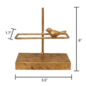 Freestanding Classic Cocktail Napkin Holder with Cast Iron Bird Design, Tabletop Tissue Dispenser, Bronze