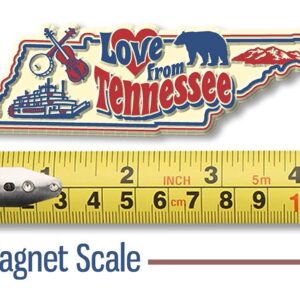 Love from Tennessee Vintage State Magnet by Classic Magnets, Collectible Souvenirs Made in The USA, 4.2" x 1.4"