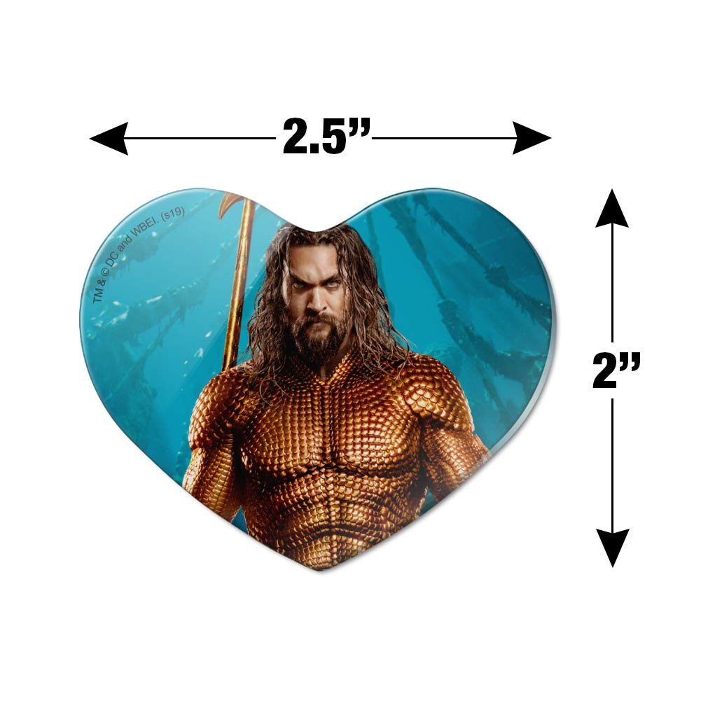 Aquaman Movie Jason Mamoa Full Costume Heart Acrylic Fridge Refrigerator Magnet