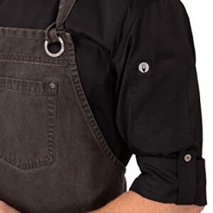 Chef Works Unisex Dorset Chefs Bib Apron, Pewter, One Size