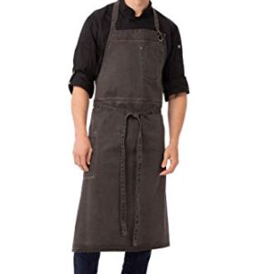 Chef Works Unisex Dorset Chefs Bib Apron, Pewter, One Size