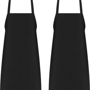 Utopia Wear Chef Kitchen Bib Aprons (2-Pack, Black)