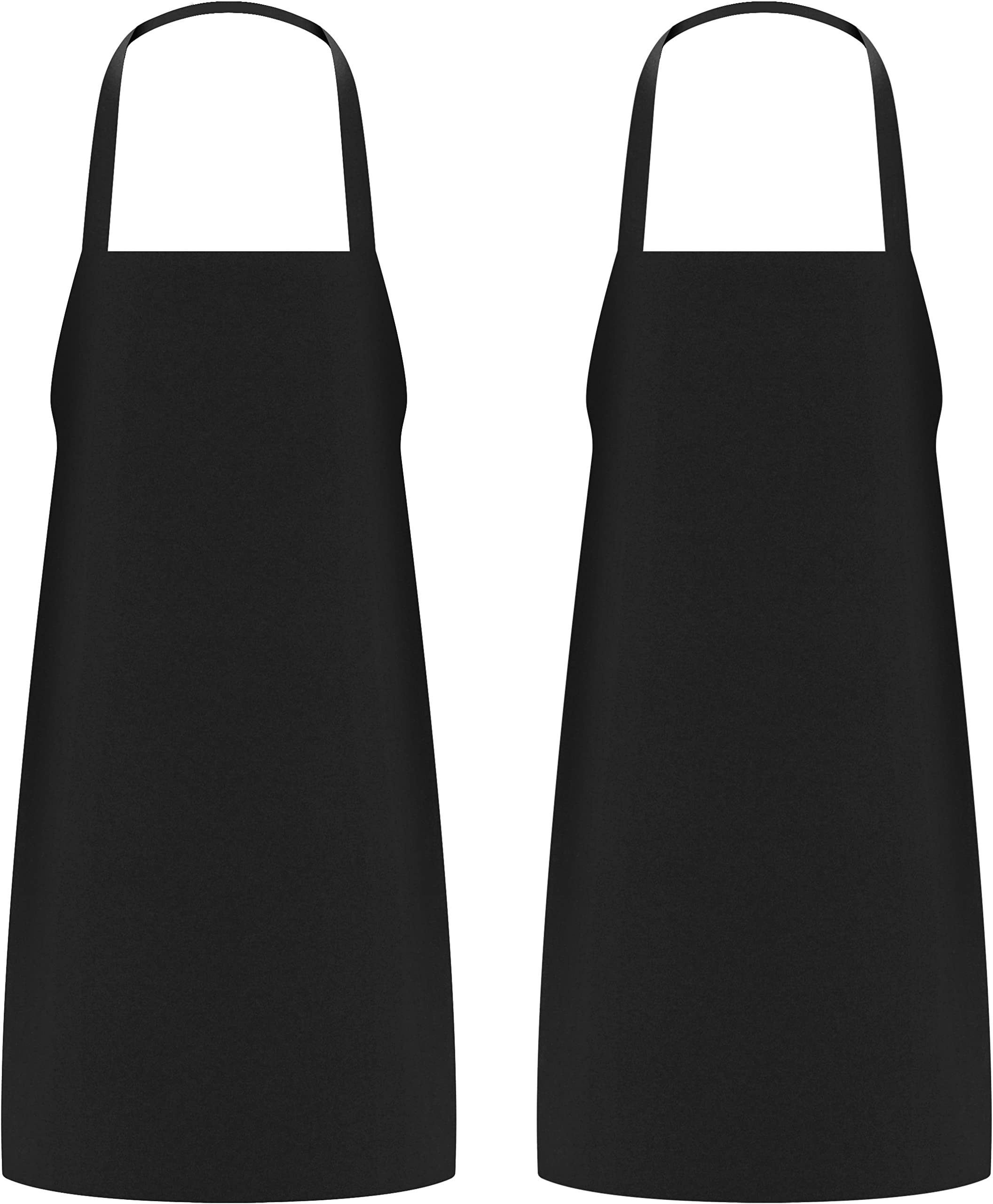 Utopia Wear Chef Kitchen Bib Aprons (2-Pack, Black)