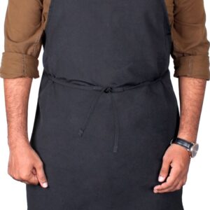 Utopia Wear Chef Kitchen Bib Aprons (2-Pack, Black)