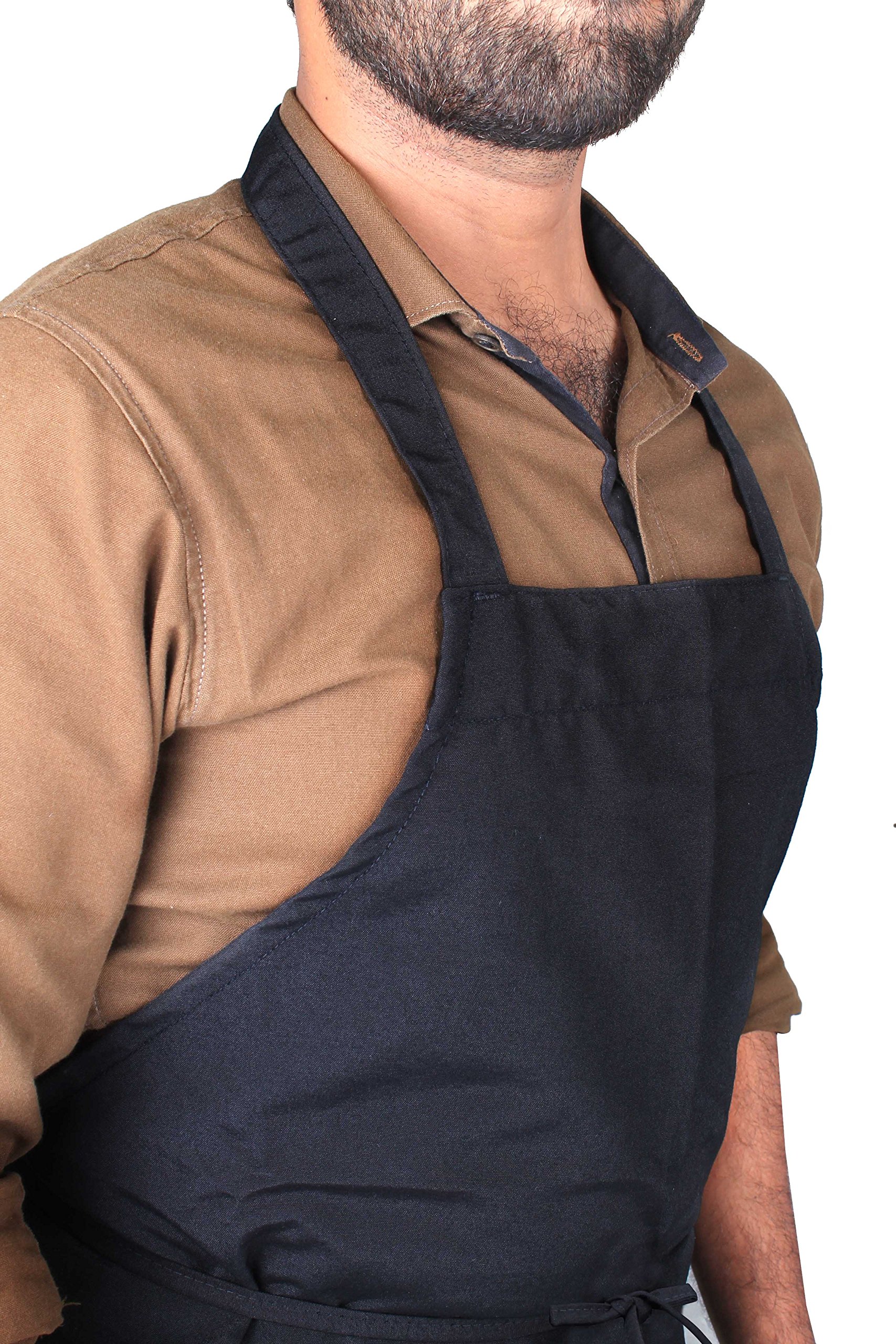 Utopia Wear Chef Kitchen Bib Aprons (2-Pack, Black)