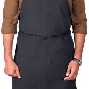 Utopia Wear Chef Kitchen Bib Aprons (2-Pack, Black)