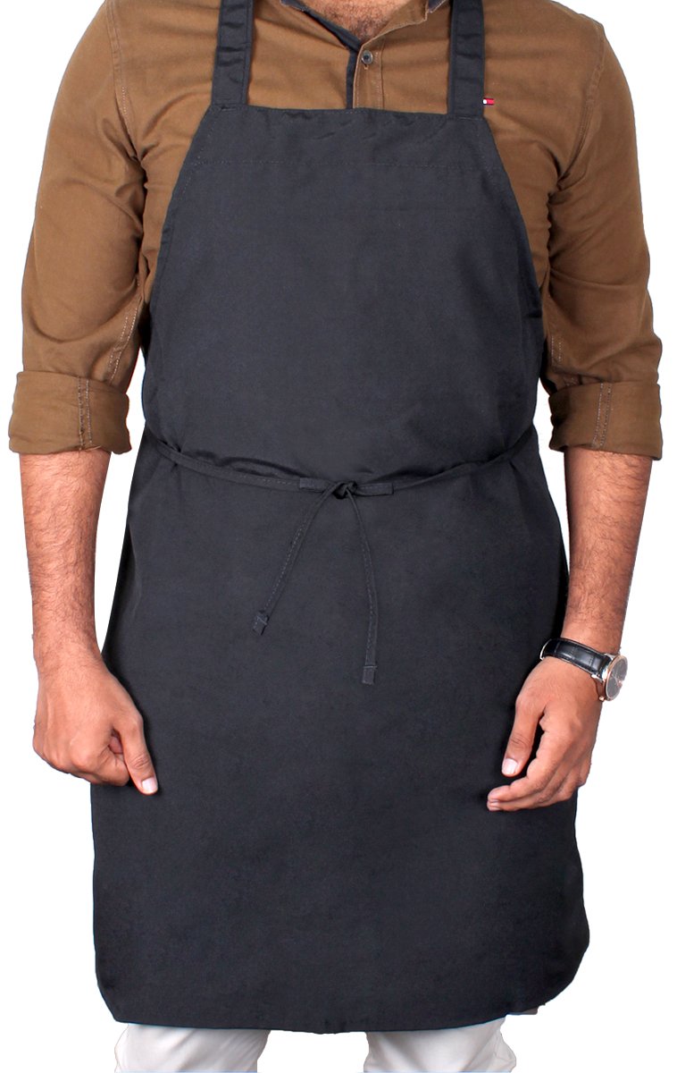 Utopia Wear Chef Kitchen Bib Aprons (2-Pack, Black)