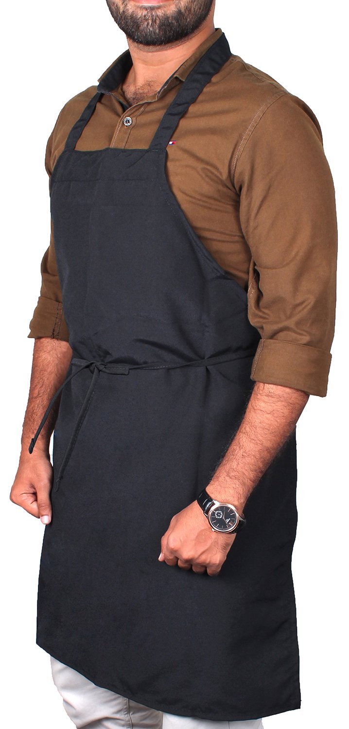 Utopia Wear Chef Kitchen Bib Aprons (2-Pack, Black)