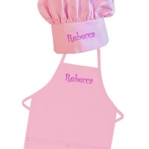 THE APRONPLACE Personalized Embroidered Made In The USA Add A Name Child Apron and Hat Set - Toddlers & Kids Sizes