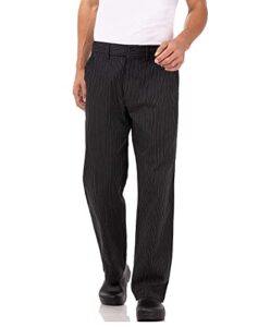 chef works men's professional series chef pants, gray stripe, medium