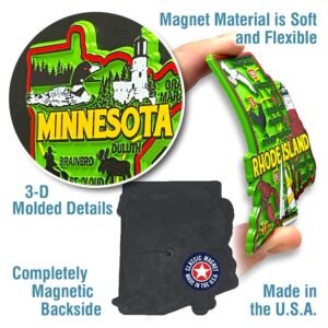 Michigan Colorful State Magnet by Classic Magnets, 3.6" x 3.4", Collectible Souvenirs Made in The USA