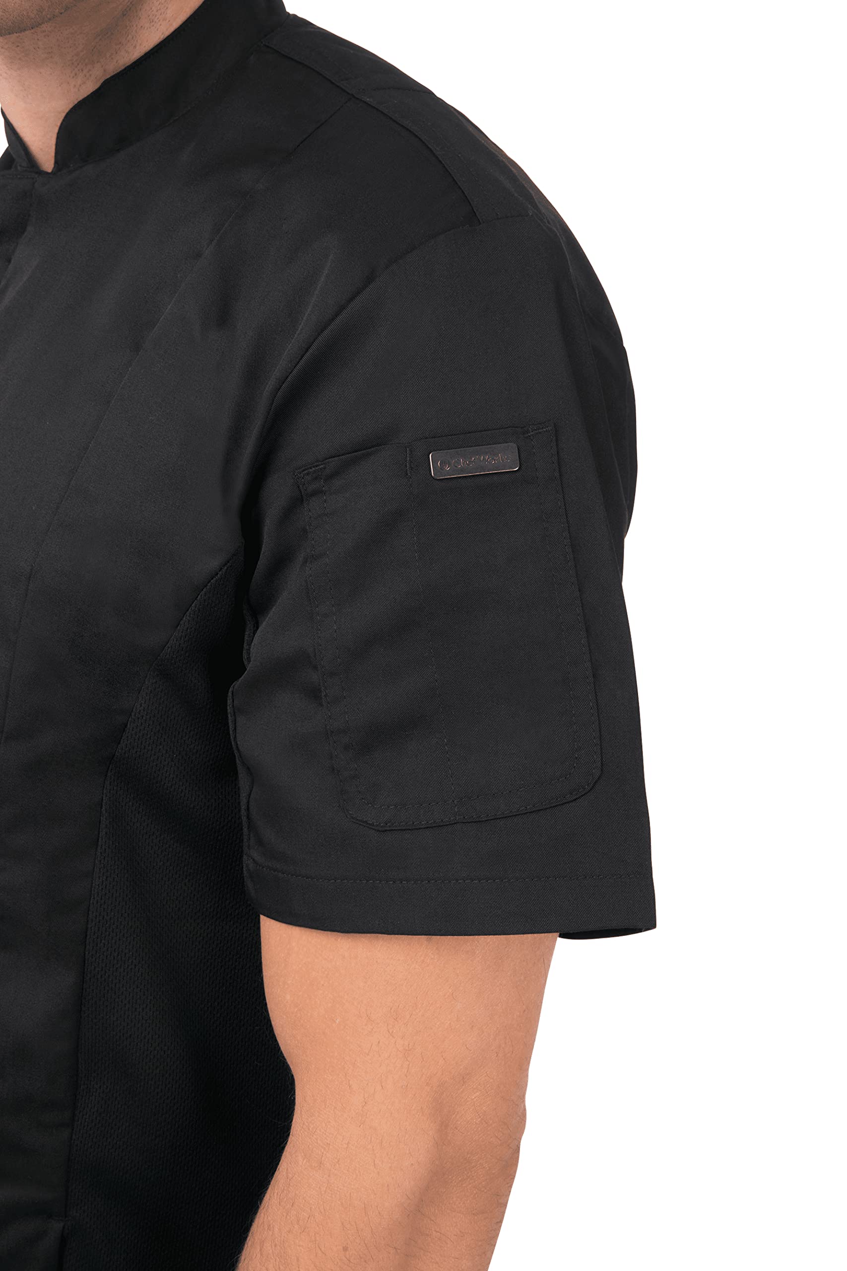 Chef Works Men's Bristol Signature Series Chef Coat, Black, Large