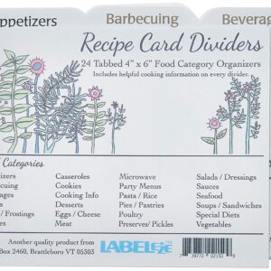 Labeleze 4-by-6-Inch Recipe Card Divider Set