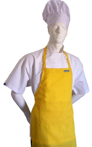 CHEFSKIN Adult Apron Yellow, Ultra Lightweight Cool & Fresh, Bright Color, Pocket