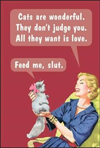 cats are wonderful. they don't judge you.... funny fridge magnet (ep)