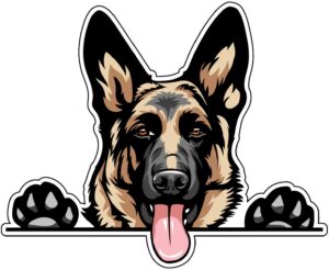 wickedgoodz smiling german shepherd dog magnet - dog breed refrigerator magnet