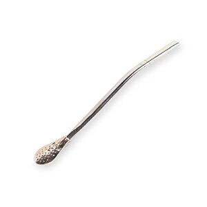 TheBmate Deluxe Bombilla Mate (Mate Straw) – Flat Yerba Mate Bombilla Straw - Crafted German Silver (Alpaca) Bombilla Straw - Handmade in Uruguay – Cleaning Brush included