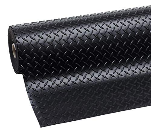 American Floor Mats - Diamond Plate Runner Mats - Durable, Abrasion Resistant Vinyl Mats, Rolls Grey 3/16" Thick x 2' x 10'